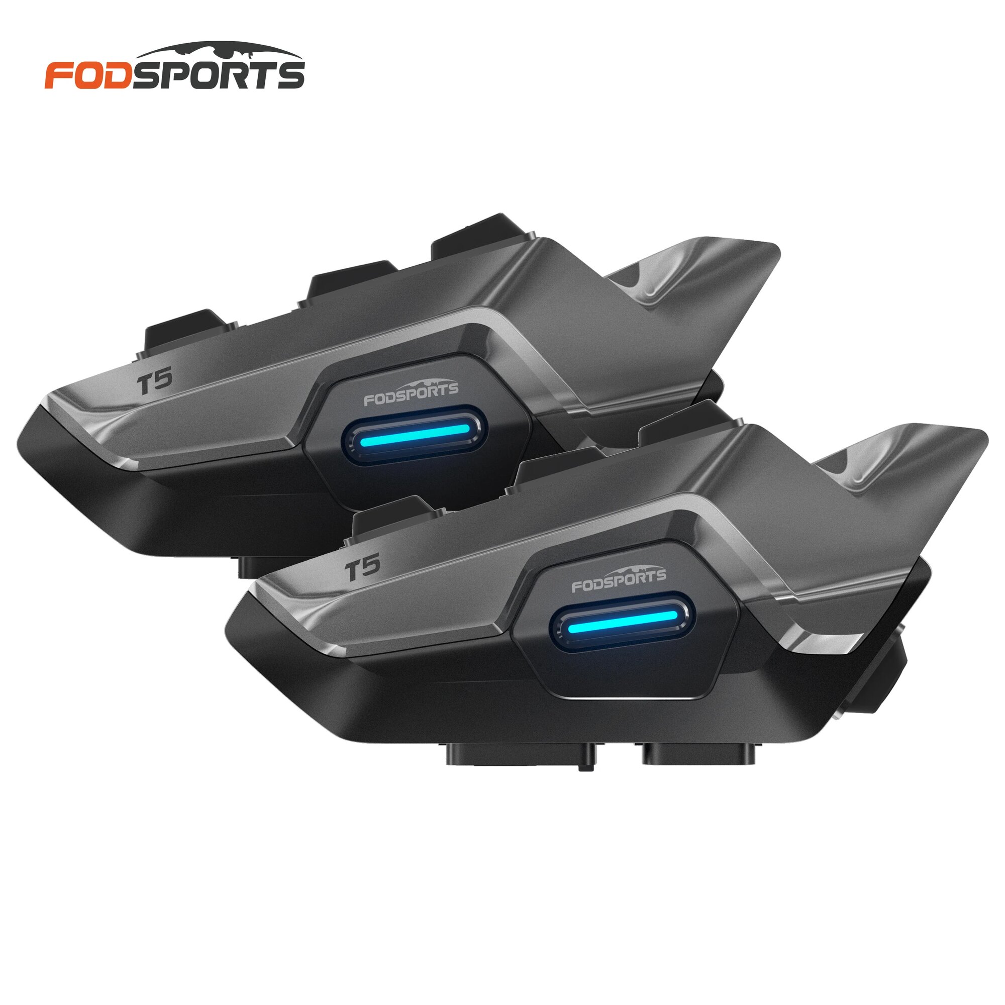 2 шт. Fodsports T5 мотоциклетный домофон Bluetooth-гарнитура для шлема, коммуникационный домофон, BT5.4