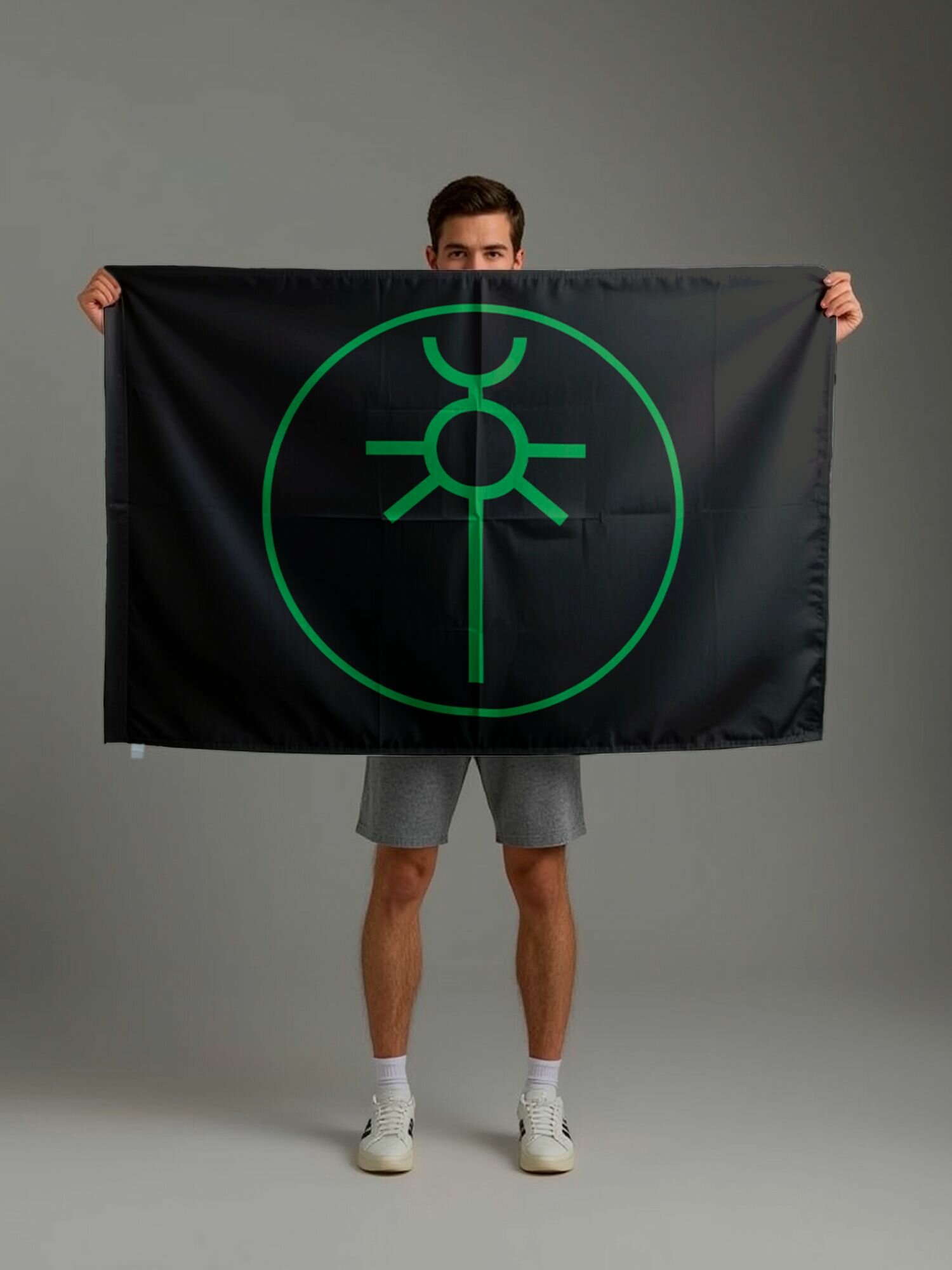 Флаг Некронов из Вархаммер Warhammer 40000, 90х135 см на шёлке для ручного древка