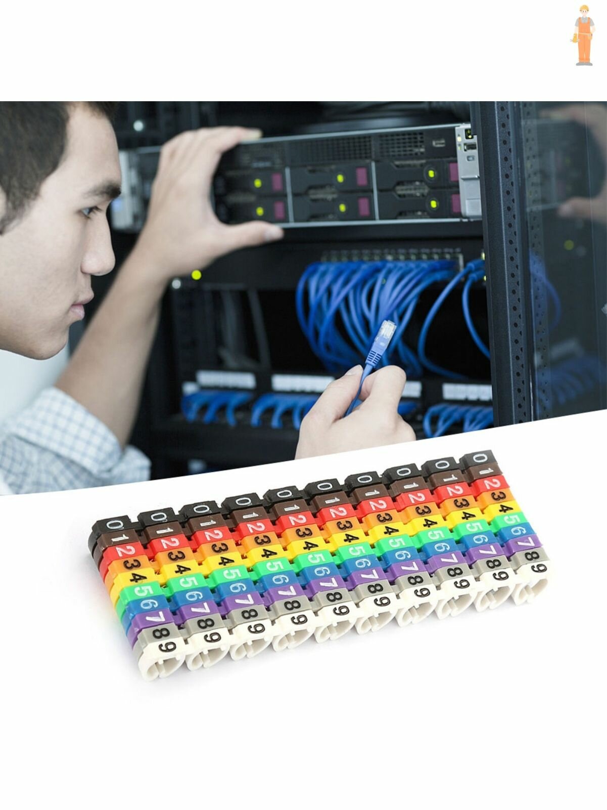 Цифровой номерной знак трубки с номером провода, маркер кабеля для трубки, цветной (100шт 6 мм)