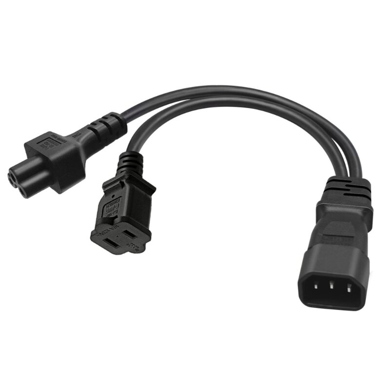3-контактный Штекер IEC320-C14 к штекеру IEC320-C5 + Nema 1-15R Кабель-адаптер Y-разветвитель Кабельная линия Преобразователя питания