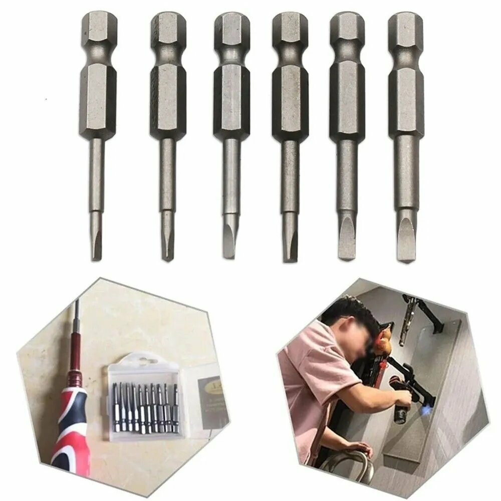 6шт 6,35 мм Шестигранный Хвостовик С Треугольной Головкой Бит Треугольные Отвертки 50 мм TA1.8-3.0