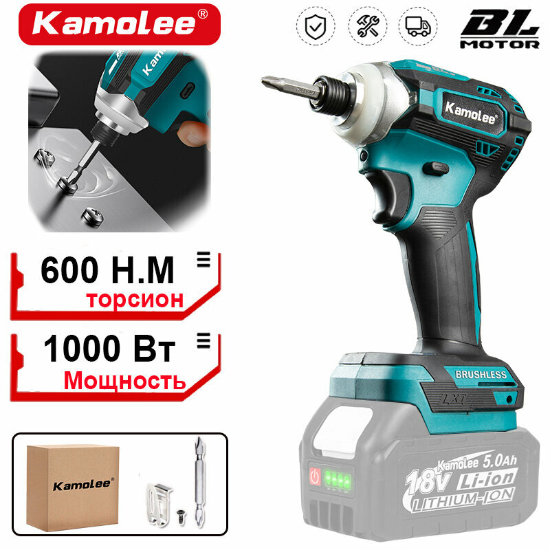 Kamolee 600N. M 18V LXT Бесщеточный электрический ударный шуруповерт, 1/4 дюйма, 5-позиционная регулировка (без аккумулятора)