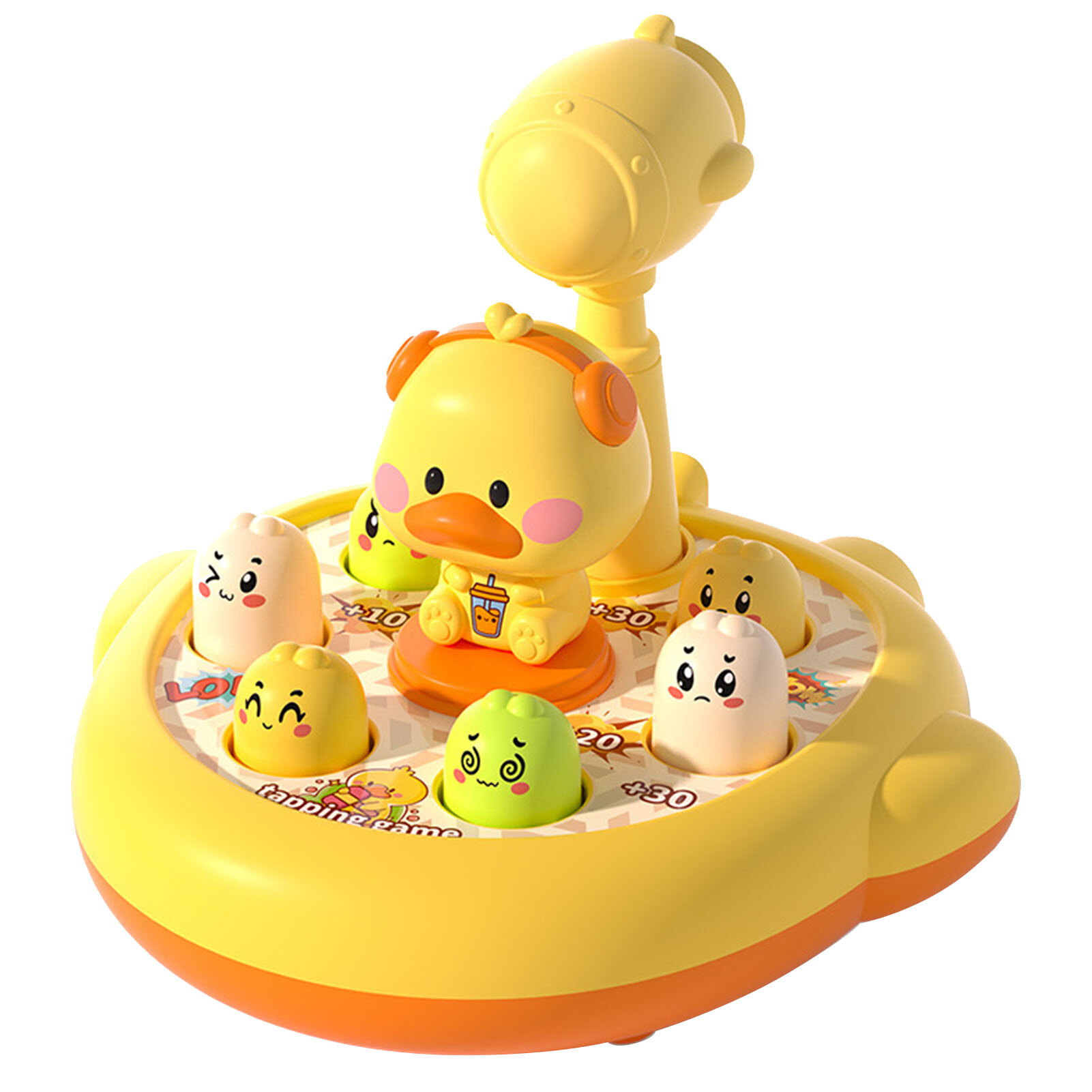 Детская настольная игрушка в форме животного для улучшения координации, обучающая ударная игрушка, желтая утка
