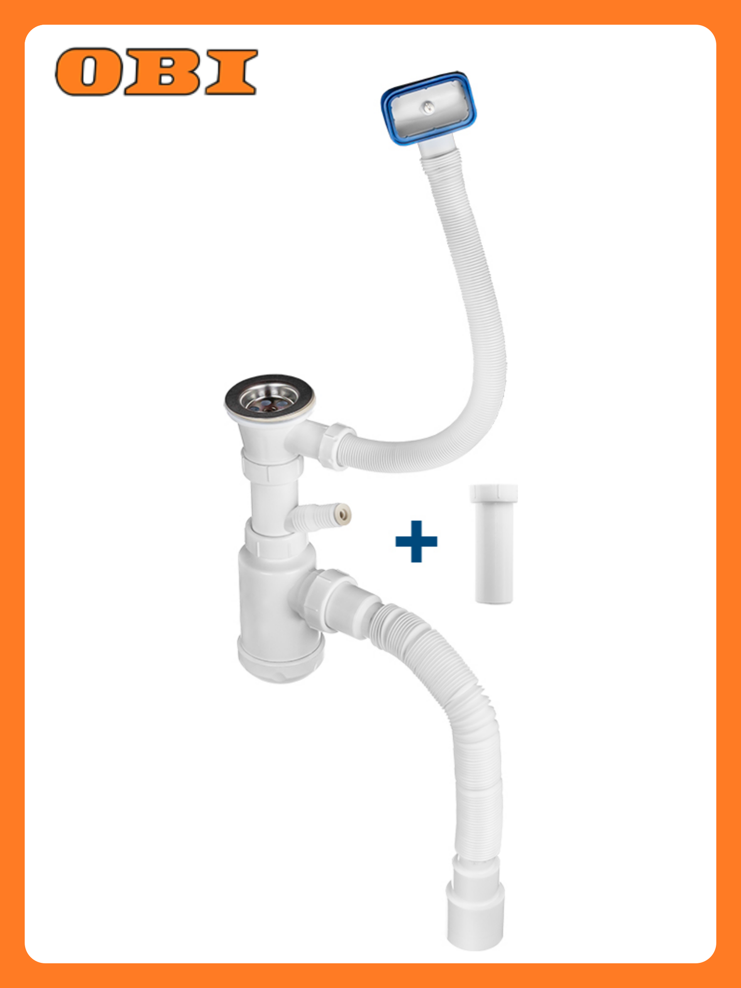 Сифон 2 в 1 для кухни 1.1/2"х40 (вып. с нерж. реш, с/без отв. для стир. маш, прям. перел)с г. т. 40х40/50