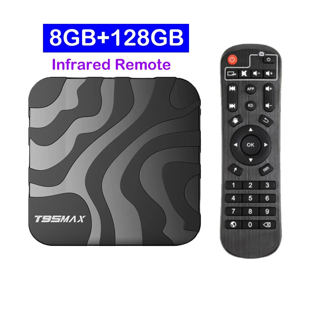 YOZHIXU T95 Max ТВ-приставка Android 16 8ГБ 128ГБ EU Plug, 8G 128G Normal Remot