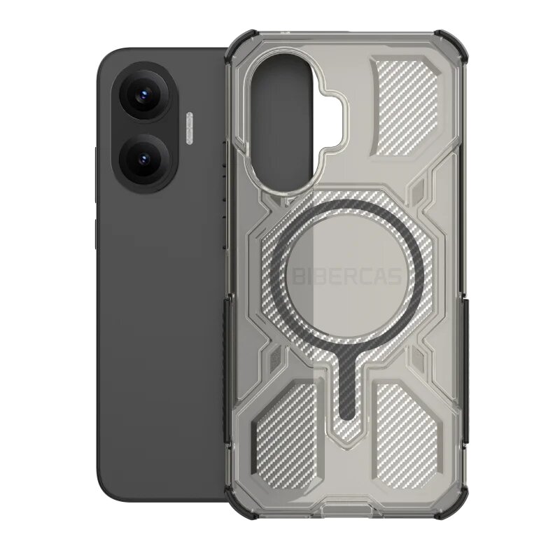 Черный магнитный чехол BIBERCAS Armor для Xiaomi Poco F7