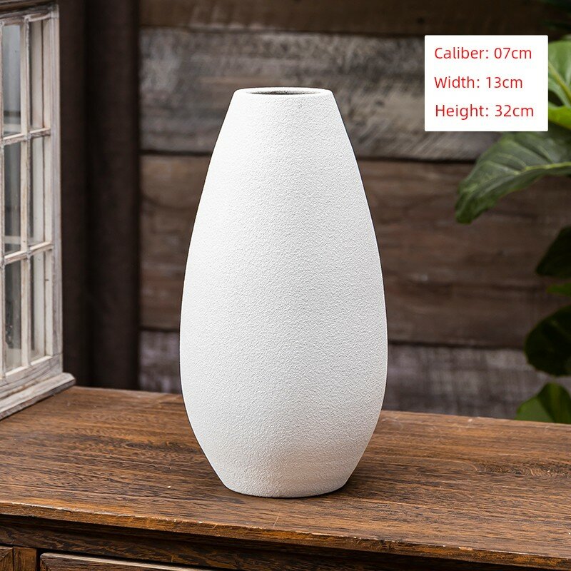 Современная белая керамическая ваза, европейский стиль, простая и креативная композиция из цветов, украшение для