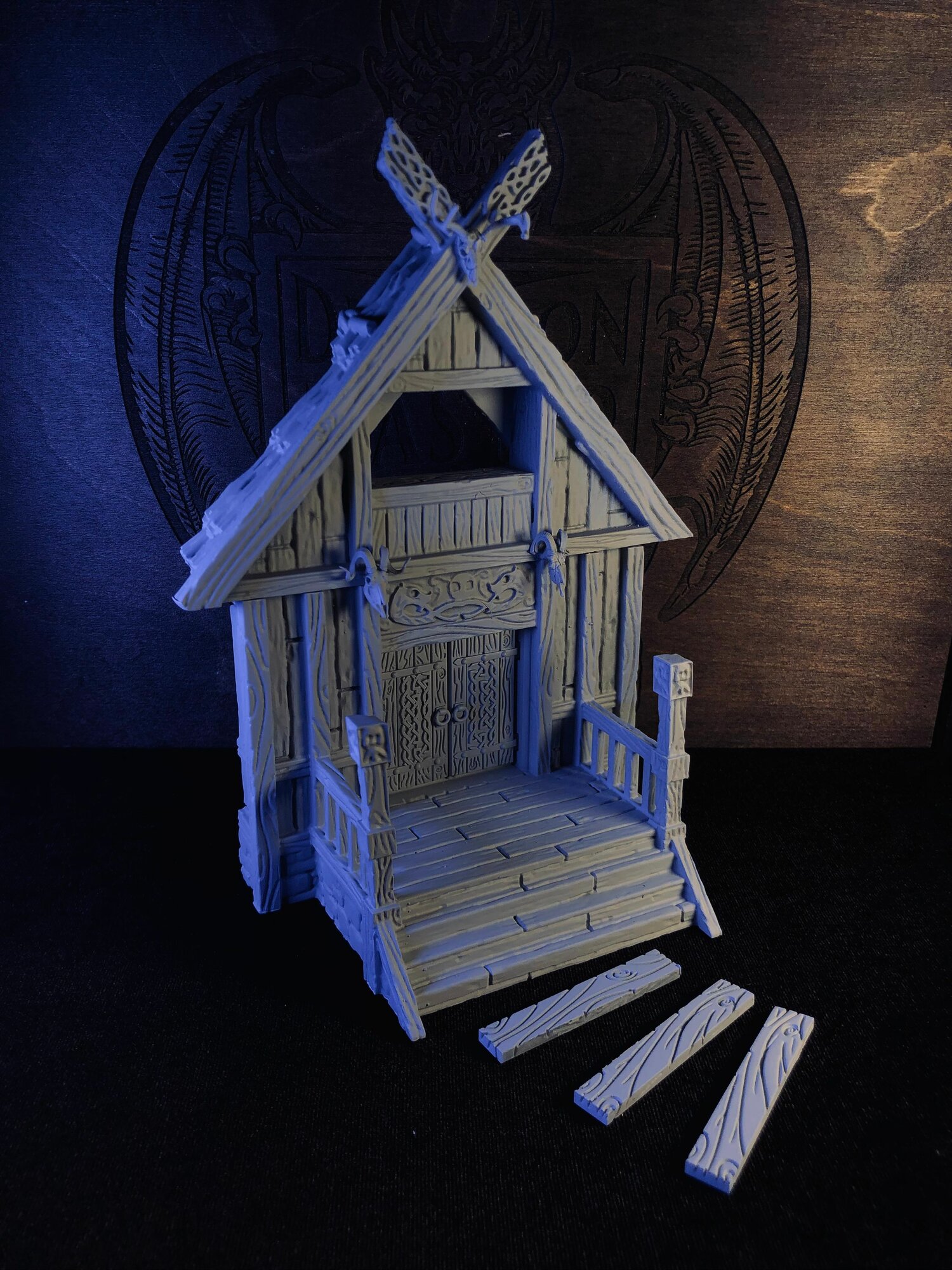 Дом Вождя, фасад - Террейн - Миниатюра для настольных игр DnD, ДнД, Dungeons & Dragons, Pathfinder.