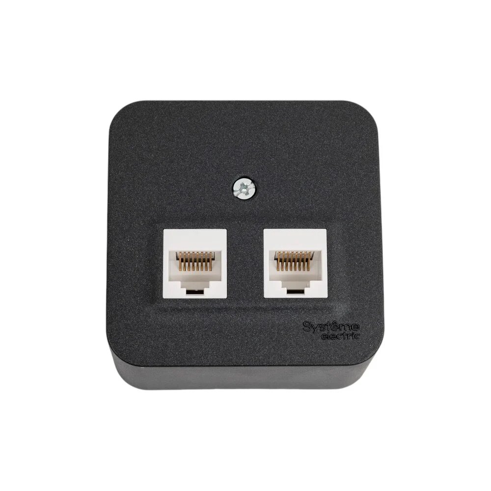2-ая наружная компьютерная розетка Systeme Electric Blanca Антрацит, RJ45 SE BLNIA045456