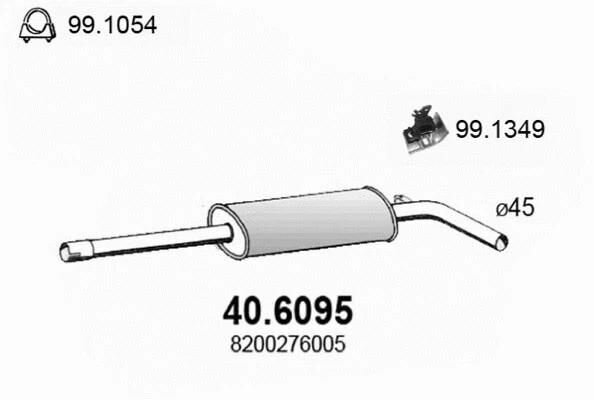 Резонатор ASSO 40.6095, Renault Megane II 1.4, 1.6 11.02, Scenic II 1.4, 1.6 06.03