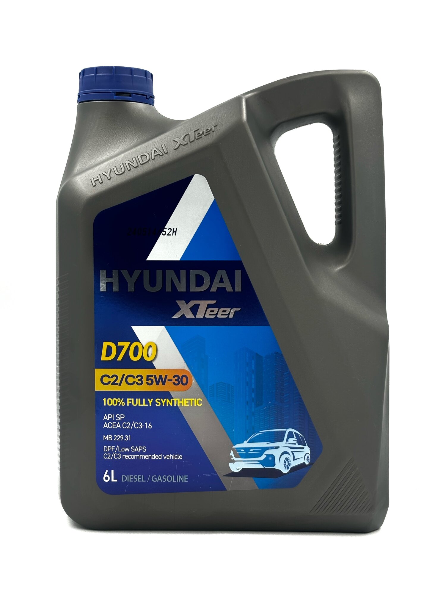 Масло моторное Hyundai XTeer D700 C2/C3 5W-30, 6 литров, для авто