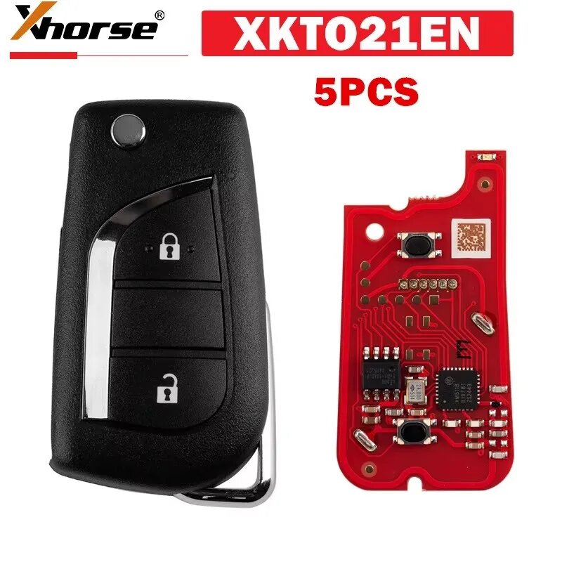 5 шт./лот XHORSE XKTO21EN универсальный дистанционный ключ для Toyota 2 кнопки для VVDI Key Tool и VVDI2 (английская версия)