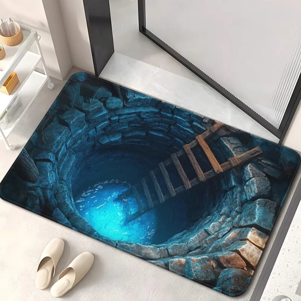 Коврик придверный 50x80 см 3D рельефный камень, ковровое покрытие для входной двери — фото 1
