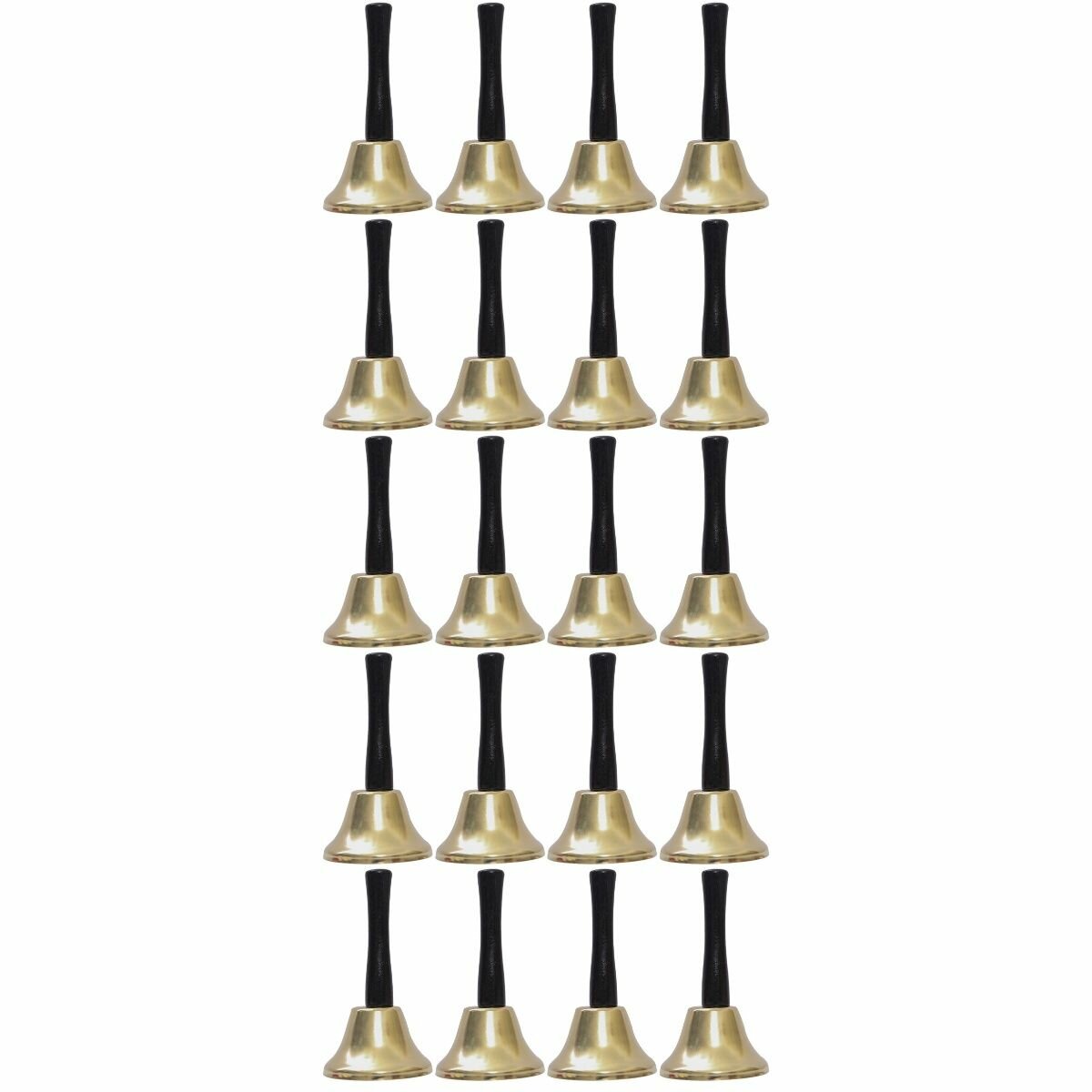 Золотистые металлические деревянные звонки для сервиса и дома, набор из 20 штук