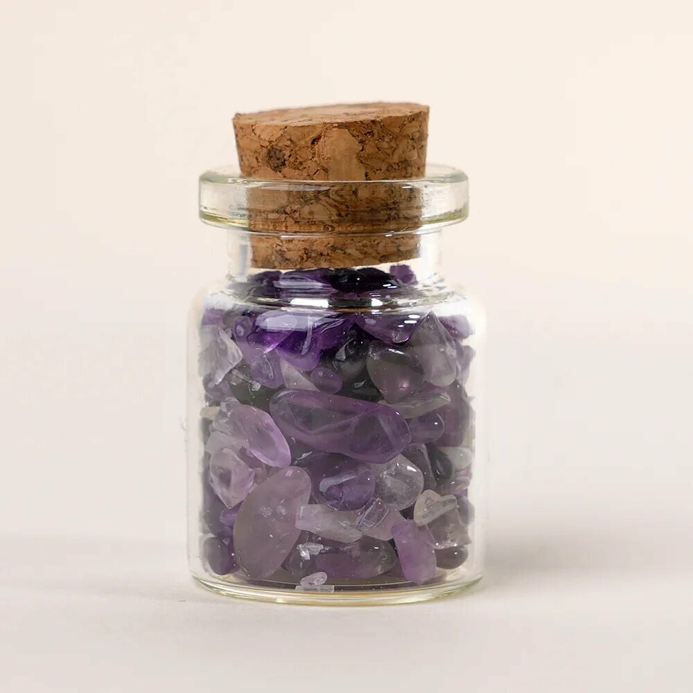 Амулет с натуральным камнем аметистом во флаконе,1, Аметист, фиолетовый