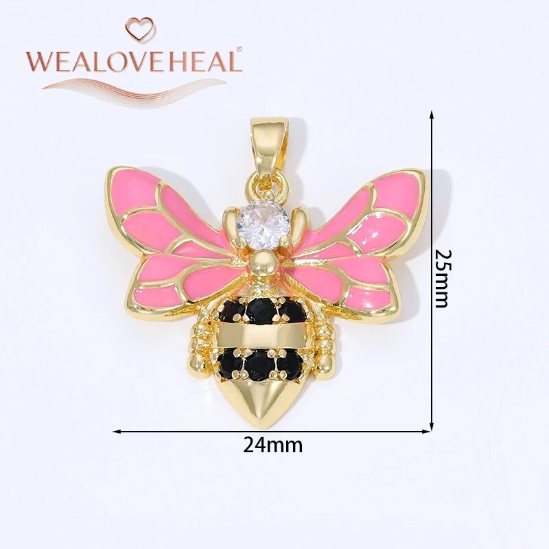 Подвеска пчелка WEALOVEHEAL, 18K позолота, 24x25 мм