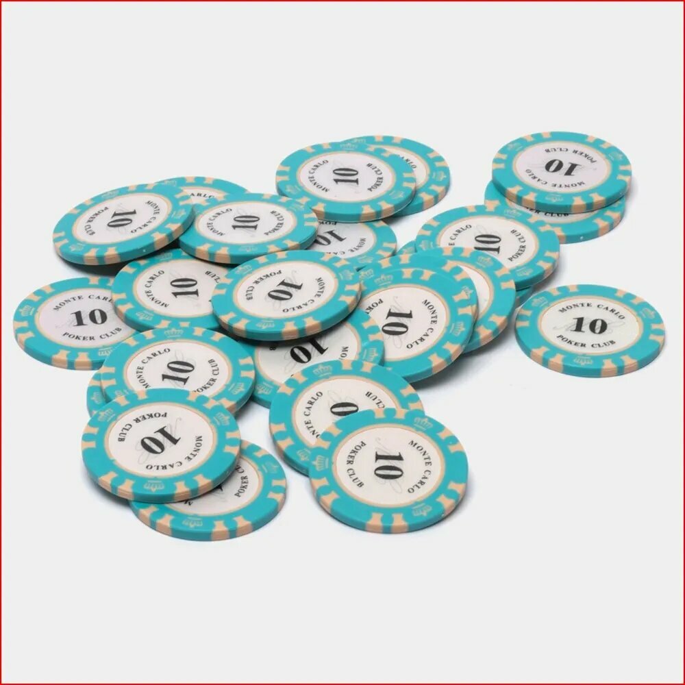 Фишки для покера Monte Carlo 50 Poker Club набор из 25 фишек, вес 14 грамм, пластик — фото 1