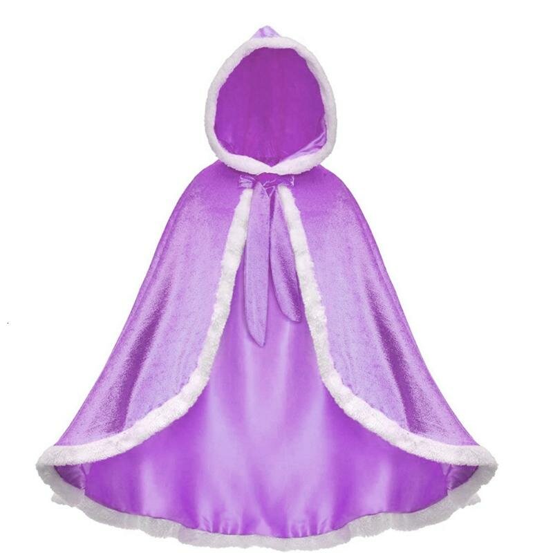 Рождественский плащ для женщин, Халат Санты, Плащ Принцессы с капюшоном, накидка миссис Санта с капюшоном, Рождественский халат, Фиолетовый - 130