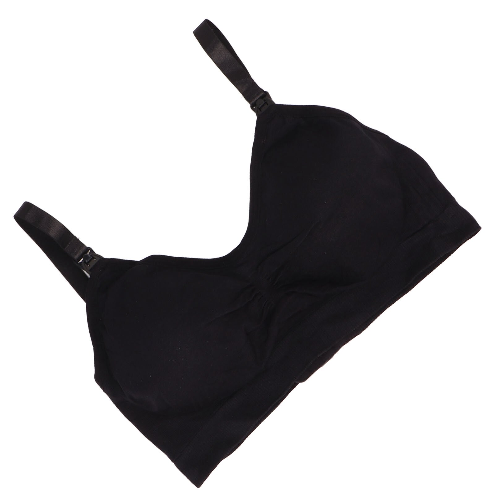 Черный бюстгальтер для грудного вскармливания, трехбортный нейлоновый бюстгальтер для кормления без рук с регулируемыми бретелями для дома XL