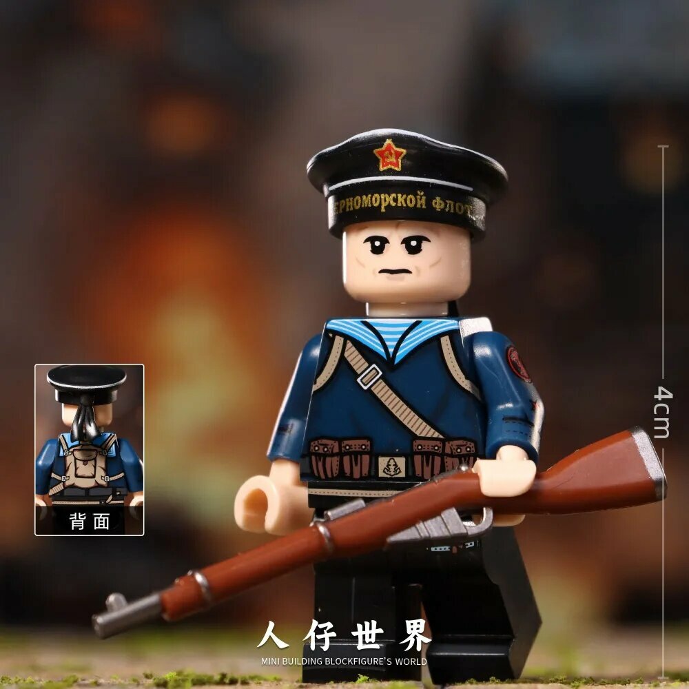 Конструктор: морская пехота СССР в тельняшках. Солдатики, каски, напечатанное оружие, для мальчиков, совместимы с легo конструкторами