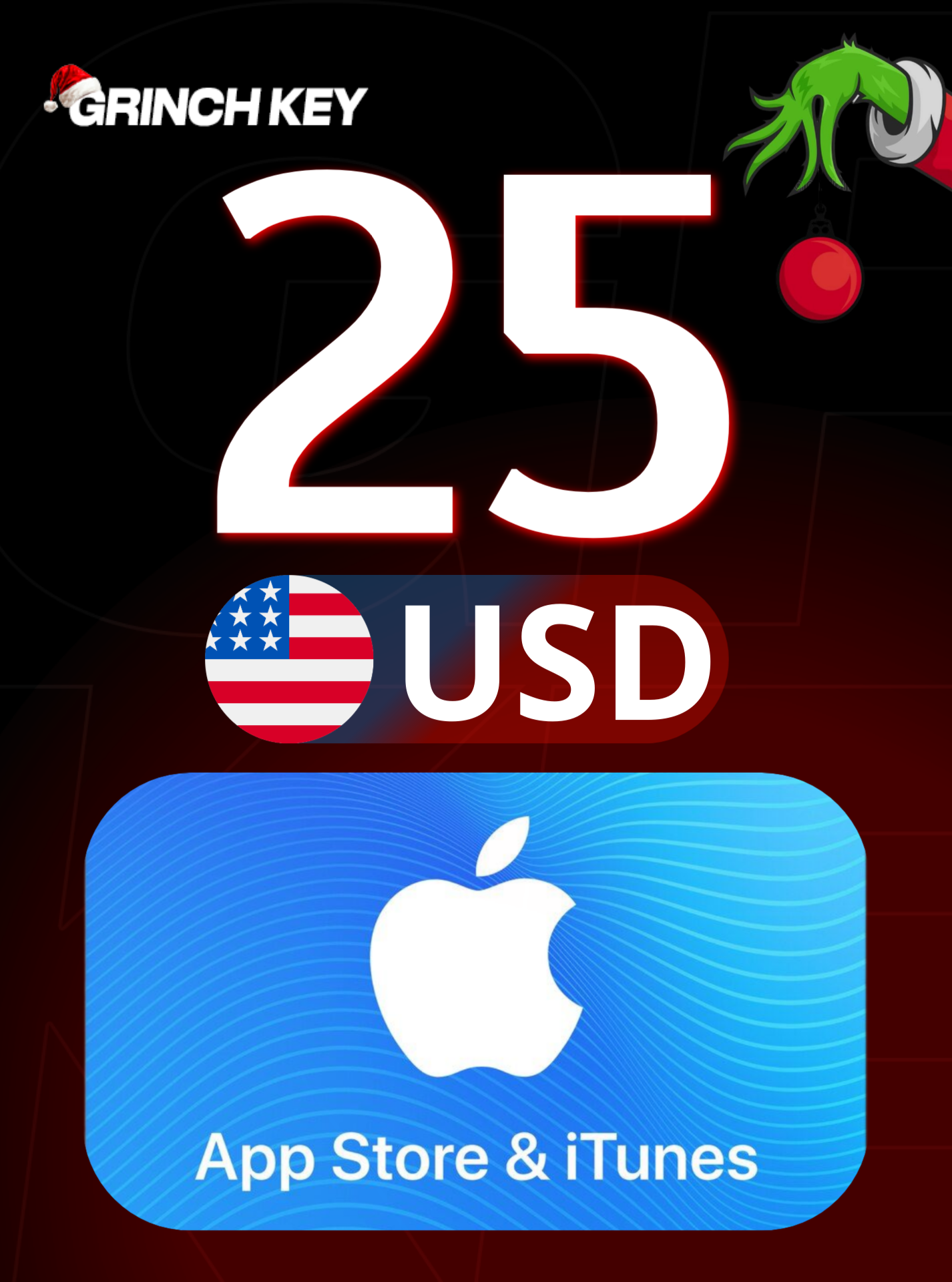 Подарочная карта Apple | Пополнение App Store&iTunes (Apple ID) | Apple Gift Card на 25$ Долларов