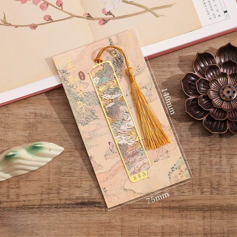 Латунная закладка "Китайский пейзаж" 1