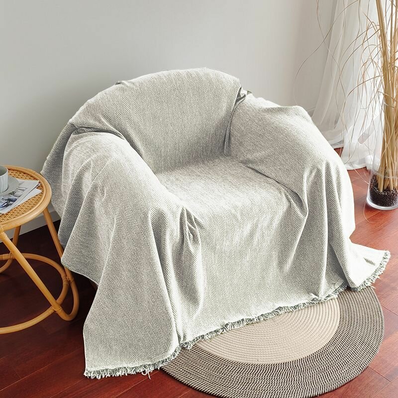 Чехол для дивана из шенилла в елочку, полное покрытие, стиль Ins, одеяло для дивана, устойчивое к царапинам кошек, чехол для дивана интернет-знаменитости, подушка