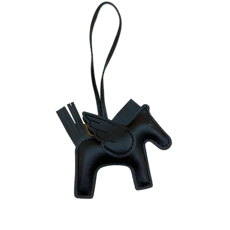 Ангел Пегас, брелок из искусственной кожи, Черный