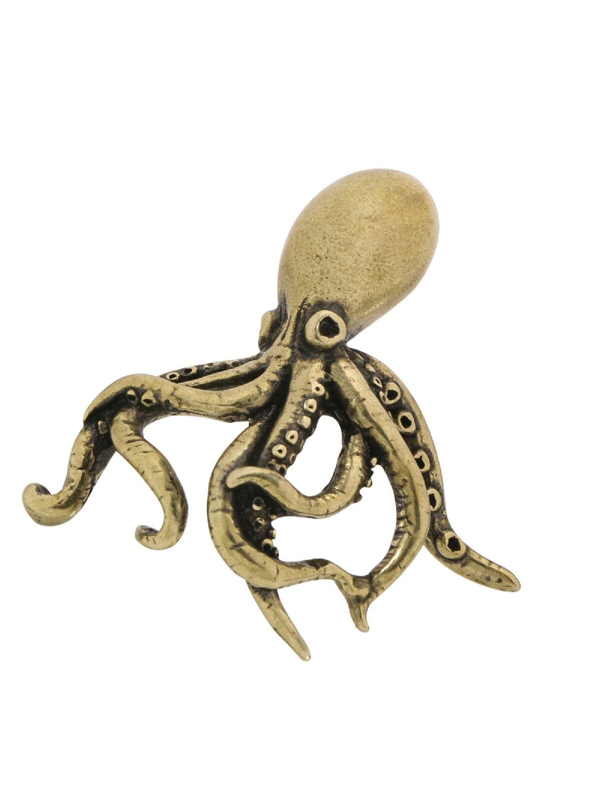 Миниатюрная статуэтка осьминога из антикварной латуни, декоративное украшение для гостиной