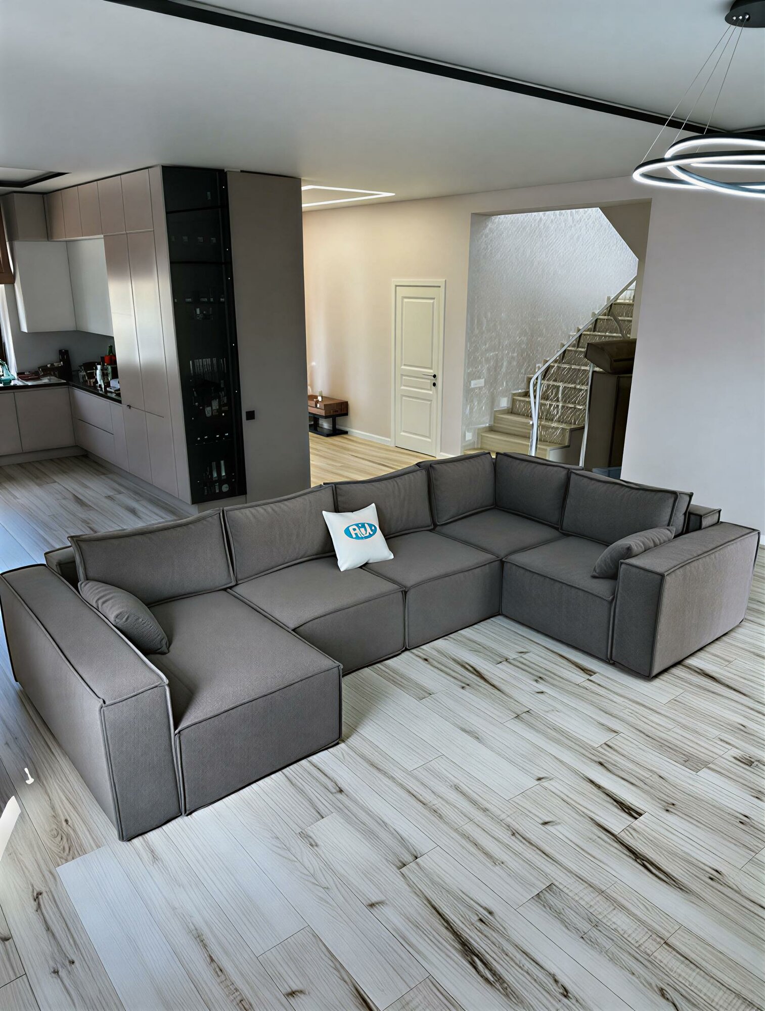 POOH Диван-кровать модульный Лофт velour Сocoa, механизм еврокнижка