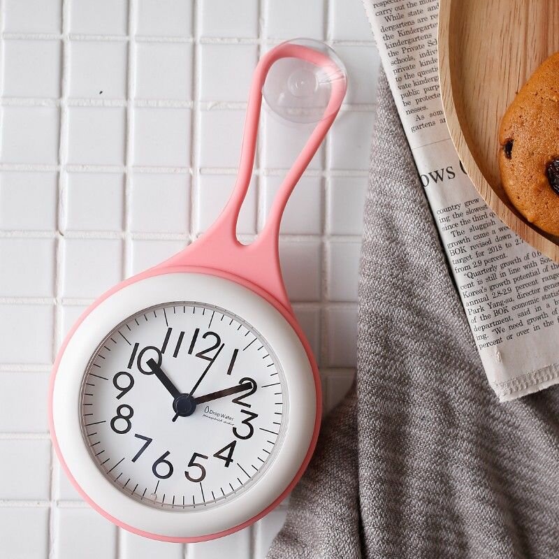 Светящиеся водонепроницаемые бесшумные маленькие настенные часы для ванной, настенные часы для кухни, водонепроницаемые часы, влагостойкие, маслостойкие настенные часы