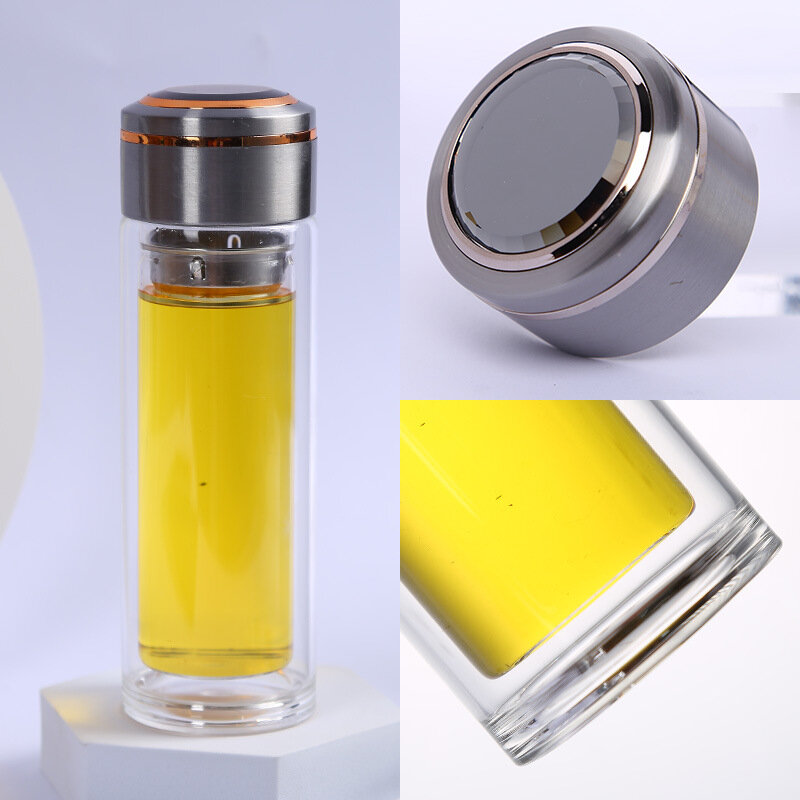 Промо-кружка с гравировкой, печатью логотипа, рекламная стеклянная кружка, оптовая продажа, двухслойная стеклянная кружка