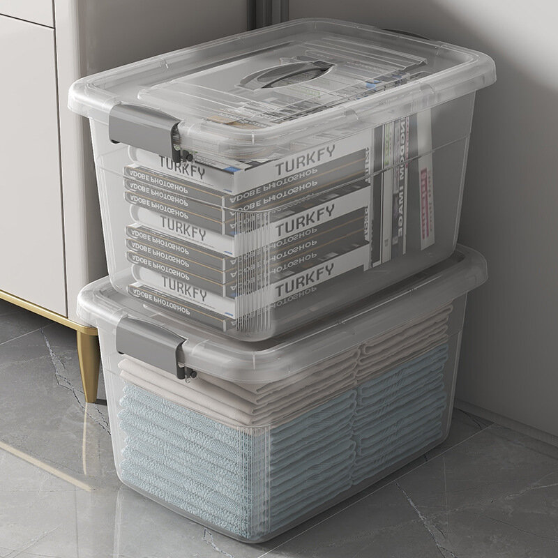 Прямые продажи с фабрики: прозрачный ящик для хранения одежды с крышкой, пластиковый органайзер, очень большой ящик для хранения