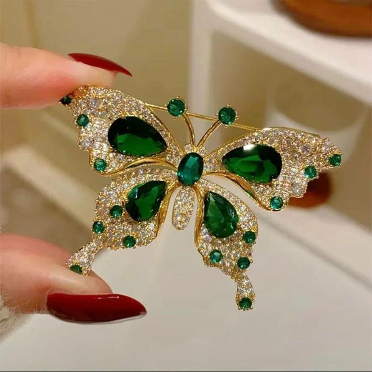 Брошь, фианит