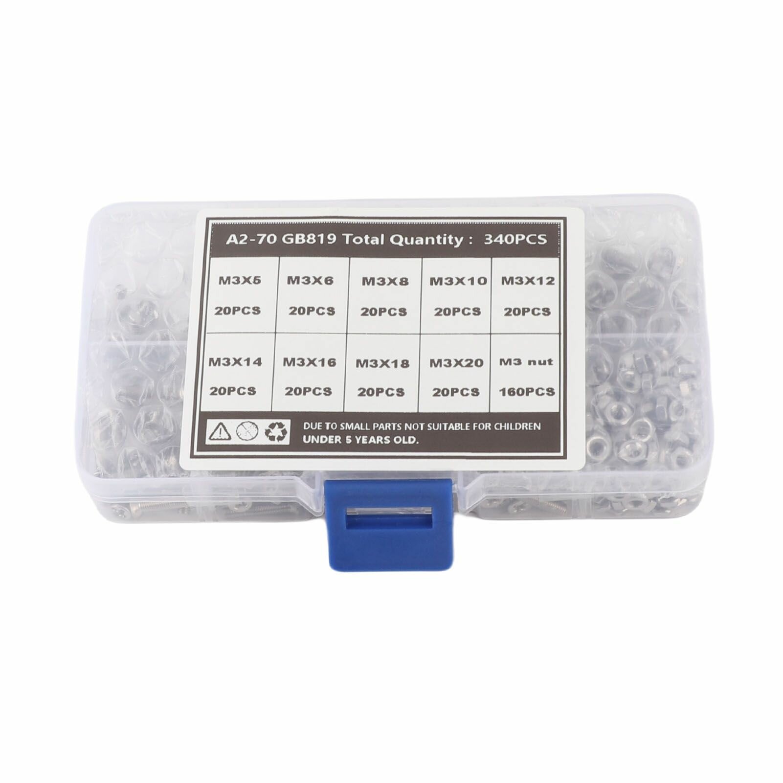 340 шт. M3 нержавеющая сталь, саморезы с фланцем, гайки, комплект для ремонта и строительства