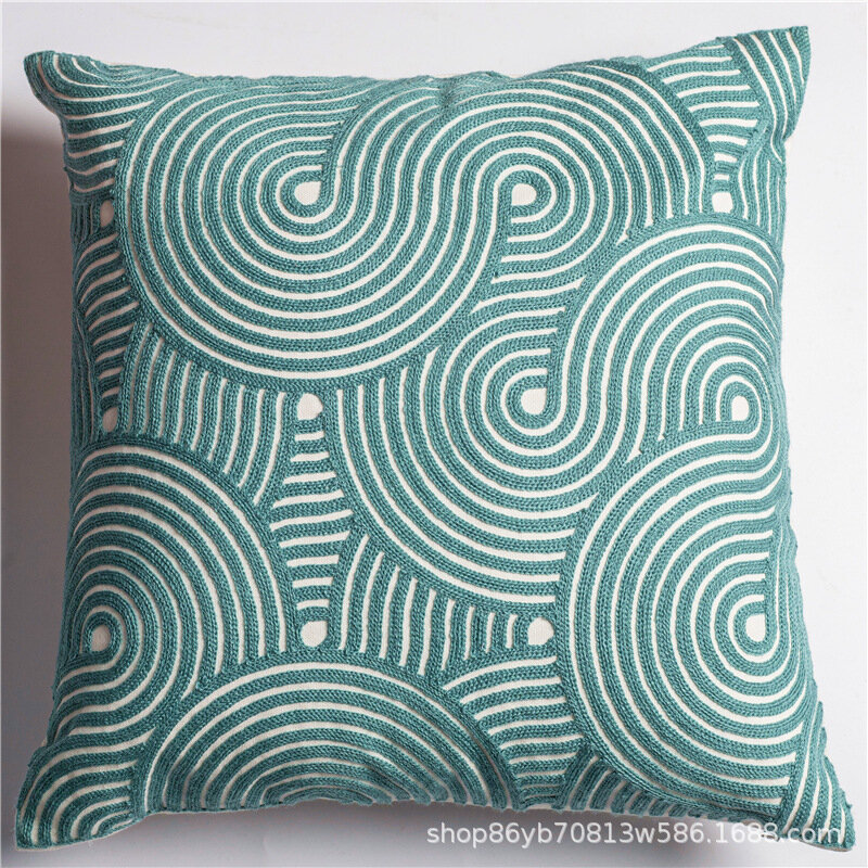 Чехол для подушки в скандинавском стиле с геометрической вышивкой цветов, для дивана, гостиной, из чистого хлопка, простой, для стула, прикроватный, желтый, для окна