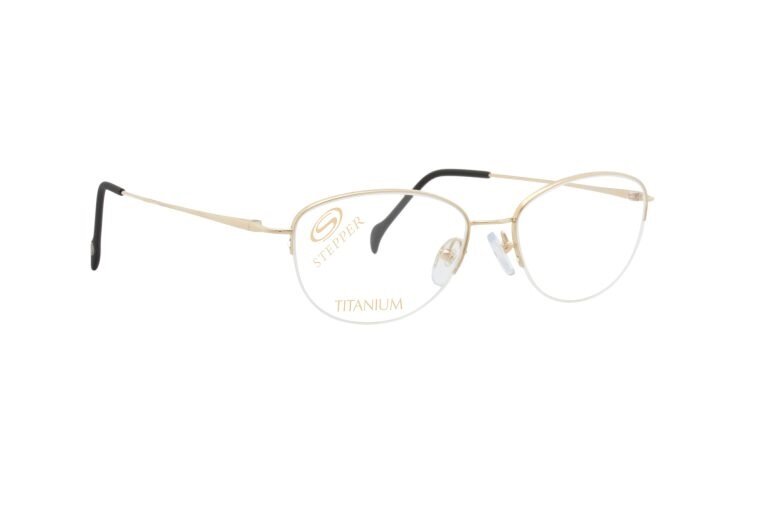 Оправа STEPPER SI-50230 F010, для оптических линз, титановая, золотистая , полуободковая