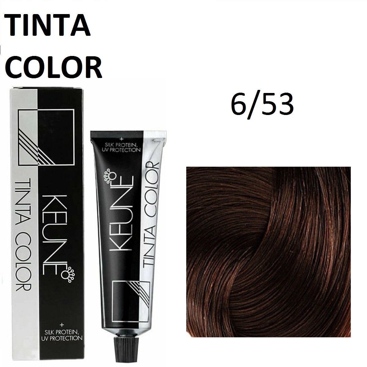 Keune Tinta Color 6.53 стойкая краска для волос, Темный каштановый блондин 60 мл
