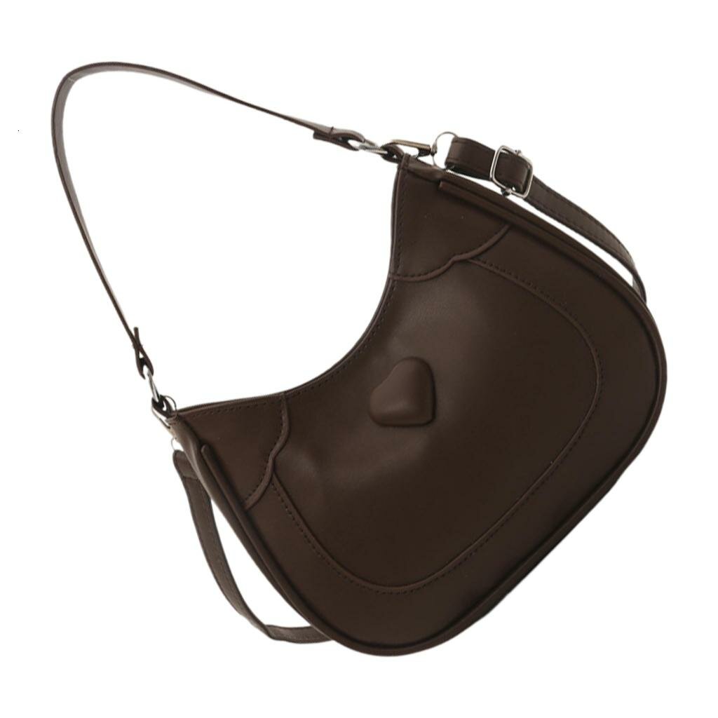 Кожаная сумка через плечо в форме сердца, Коричневый