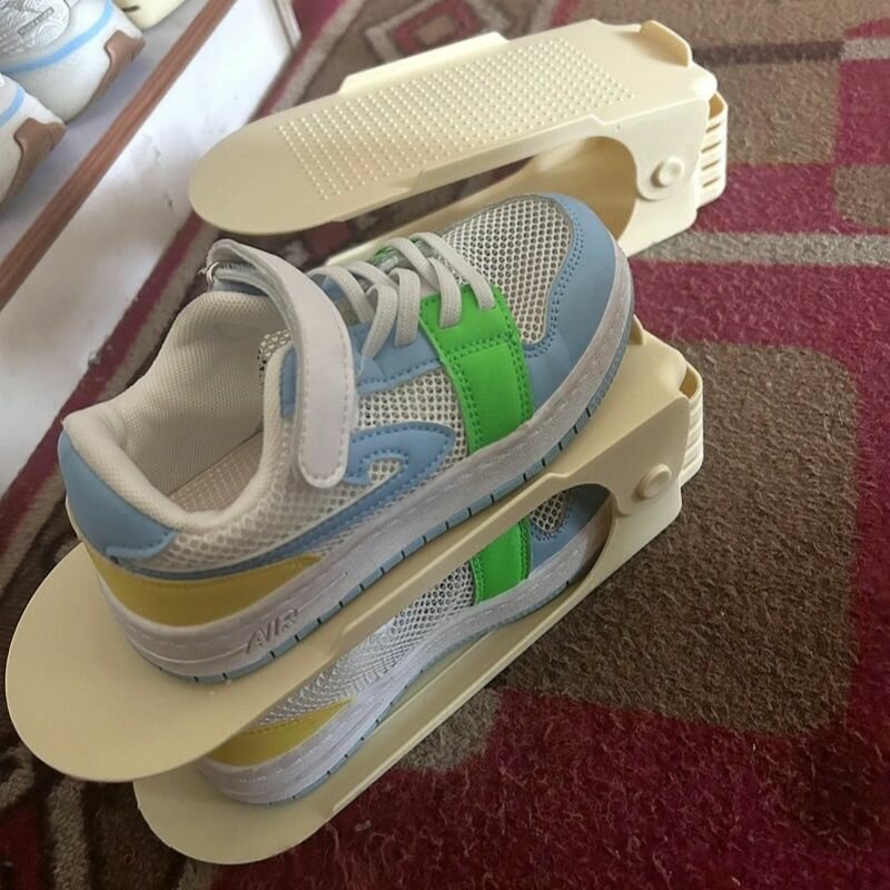 Регулируемый шкаф для обуви, артефакт хранения обуви, пластиковая двухъярусная обувная полка, простой домашний интегрированный держатель для обуви, новый шкаф для обуви