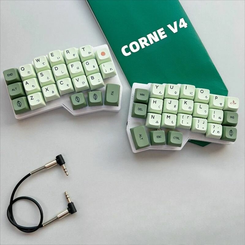 Клавиатура CORNE V4 Split с японскими клавишами проводная RGB с горячей заменой клавиш и VIAL