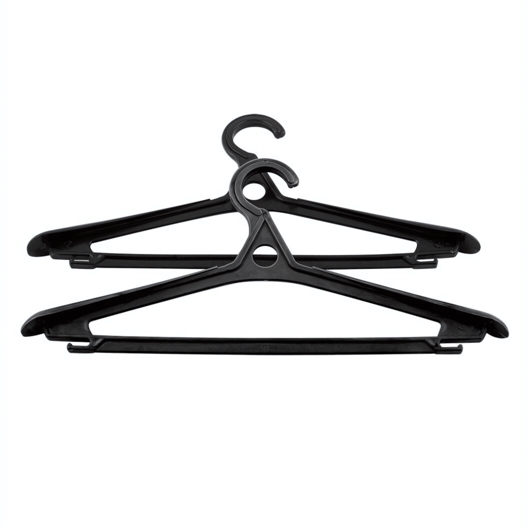 Вешалка-плечики для одежды усиленные, черный, 52-54 см, для тяжелой зимней одежды