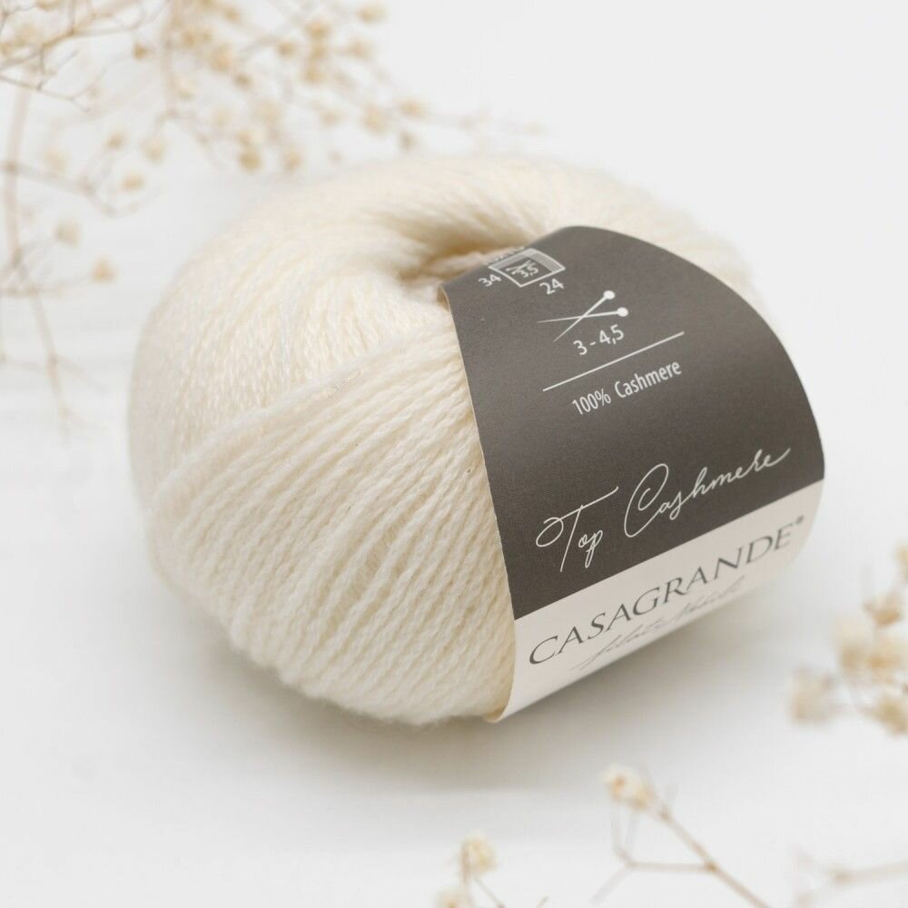 Пряжа для вязания Casagrande Top Cashmere (19.001) 1 моток 25 г/112 м