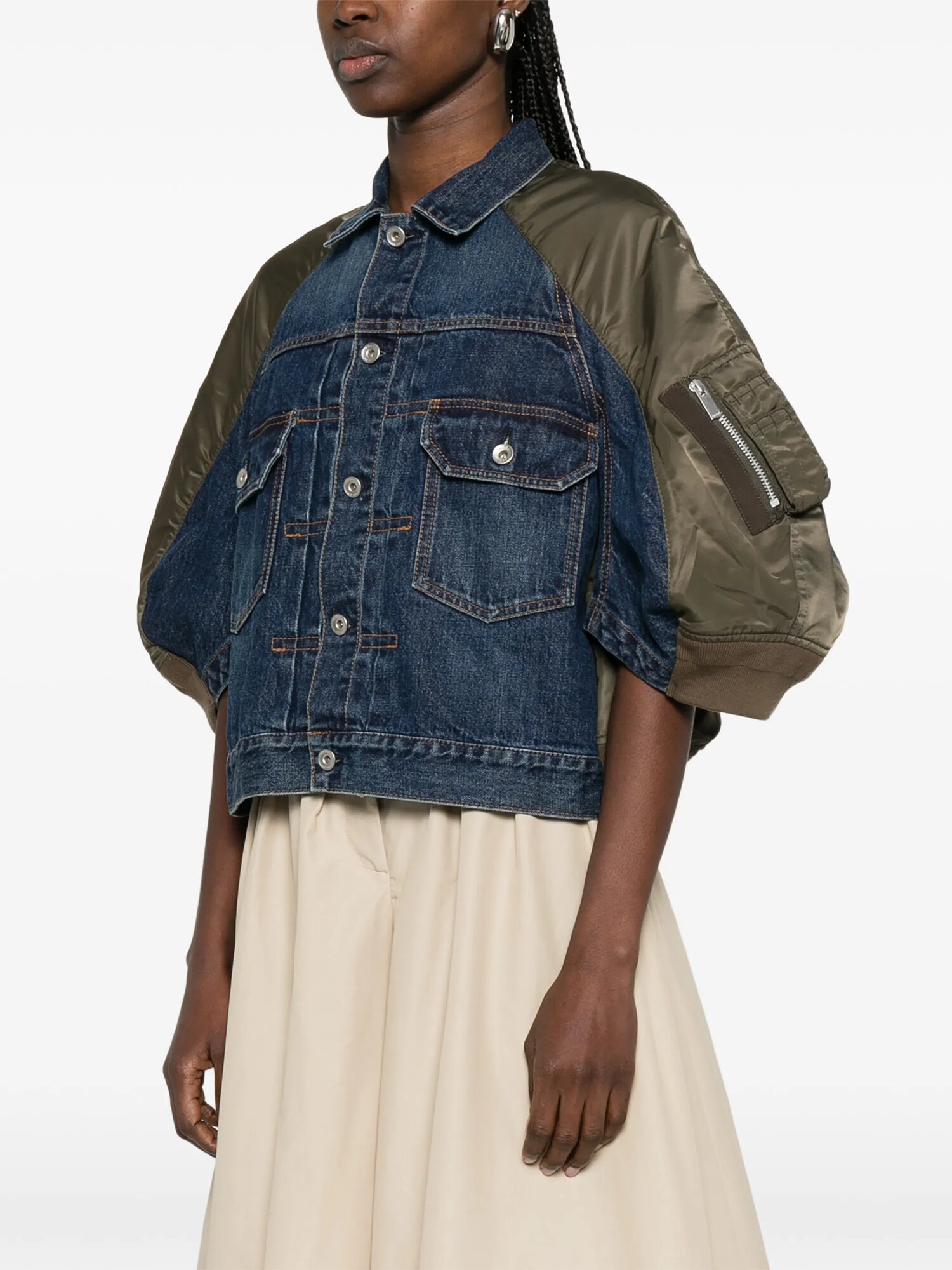 Куртка Sacai Buttoned flap-pockets denim jacket, размер 42, blue — фото 1