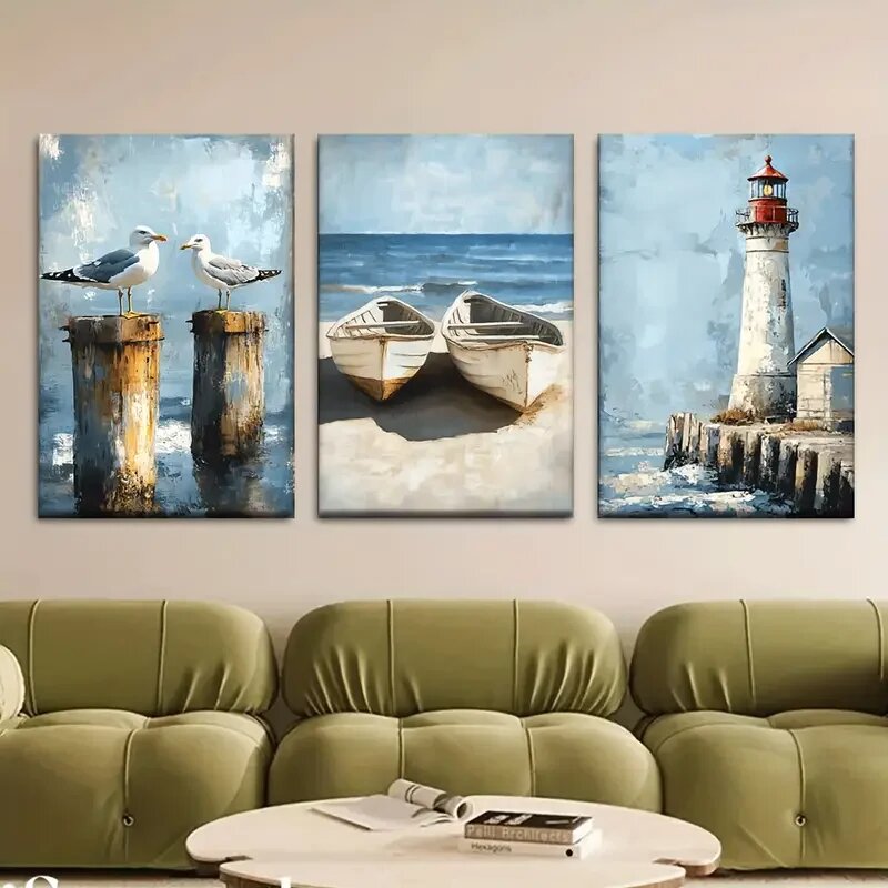 Набор картин на холсте "Морская сцена" 50x75 см