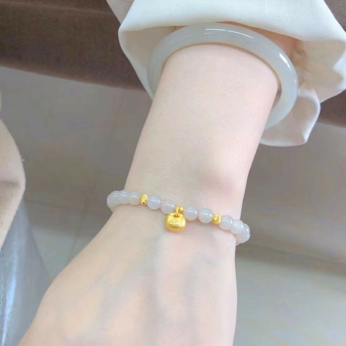 Браслет для гадания, YM Mall из нефрита с подвеской Привлечение свежести