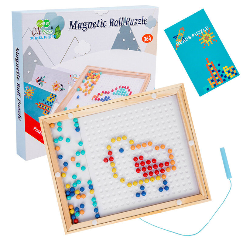 2026 Новейший детский магнитный лабиринт с бусинами, образовательные игрушки для детского сада, раннее обучение, головоломка, деревянный лабиринт для малышей, оптовая продажа
