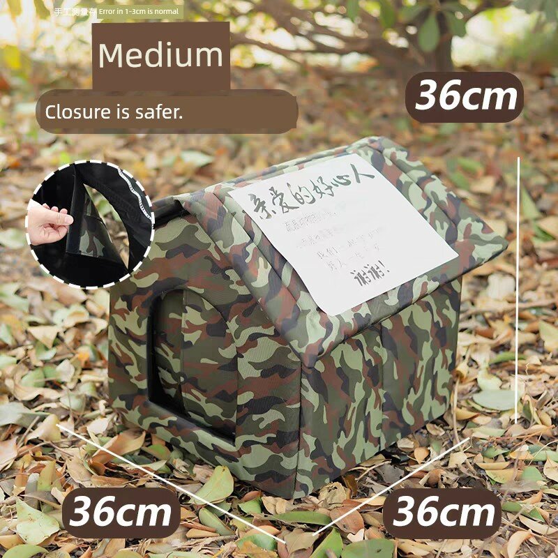 Уличный домик для бездомных кошек, подходит для зимы, водонепроницаемый, защищает от холодной погоды, теплый, на