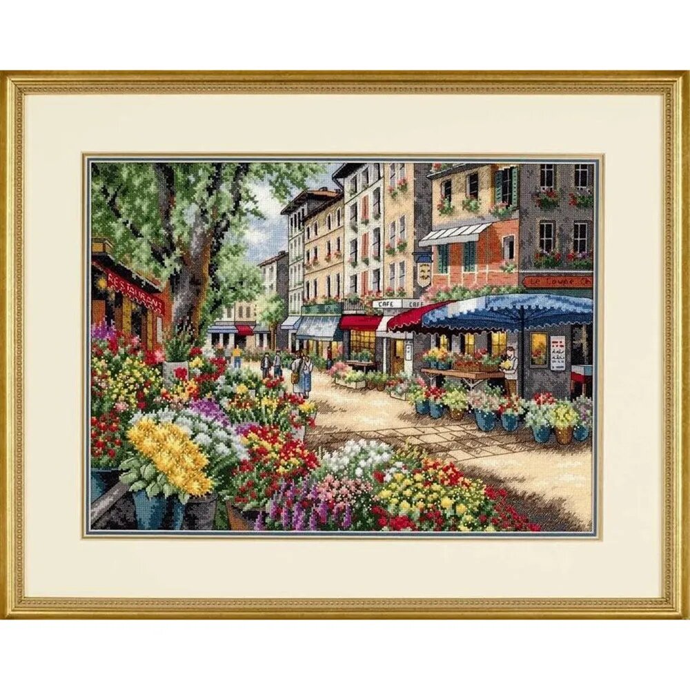Набор для вышивания крестиком DIMENSIONS 35256 (Paris Market) 38 x 27 см / Импортированный оригинал