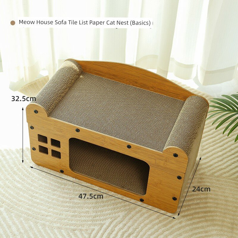 Средний когтеточечный домик для кошек - популярная конструкция из прочного материала